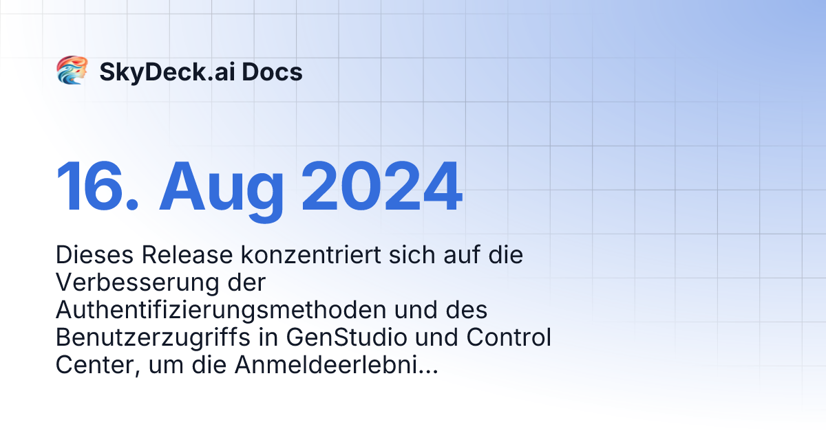 16. Aug 2024 | SkyDeck.ai Docs